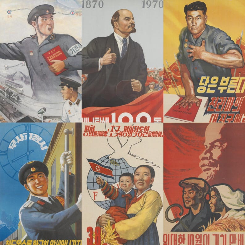 370+ Vintage North Korean Propaganda Posters / High Quality Digital ...