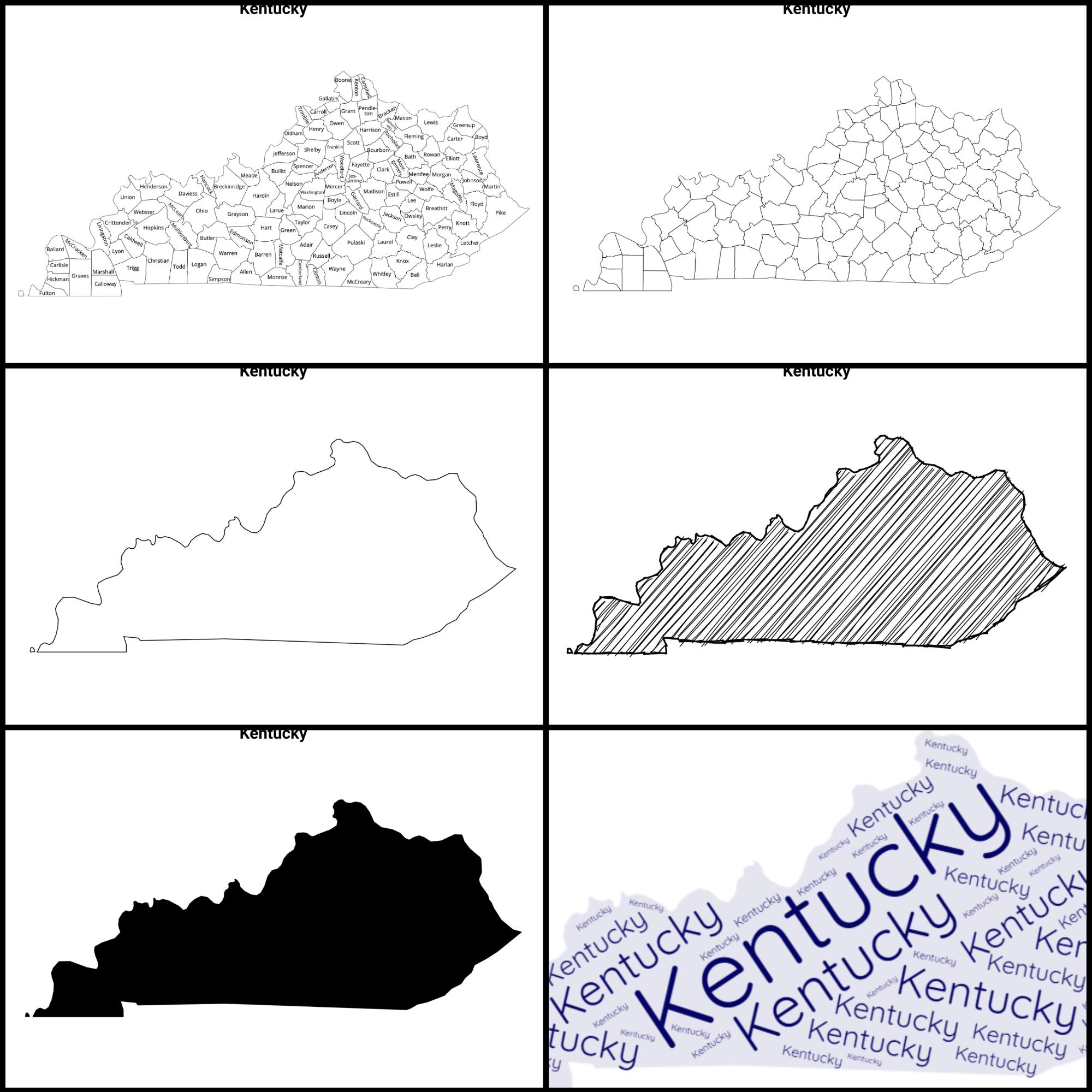 Printable Kentucky Maps / State Outline and Labeled Geography Sheets ...