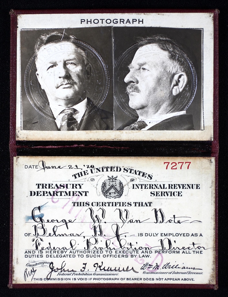 Vintage Prohibition Agent ID Cards: 200+ Historical Digital Prints ...