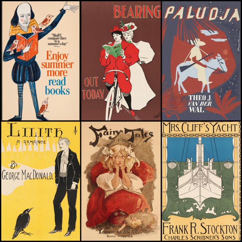 900+ Vintage Book & Magazine Covers / Antique Print Designs / Retro ...