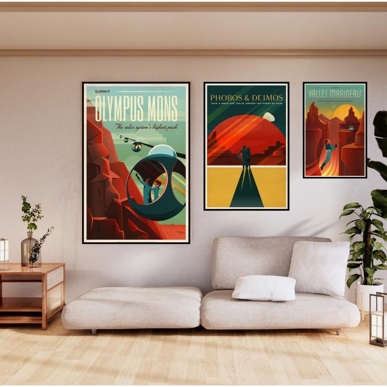 3 Poster Pack >>> Retro Space Tourism Poster - Vintage NASA Spacex ...