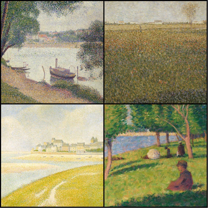65 Georges Seurat Artworks / Pointillism Masterpieces, Color Studies ...