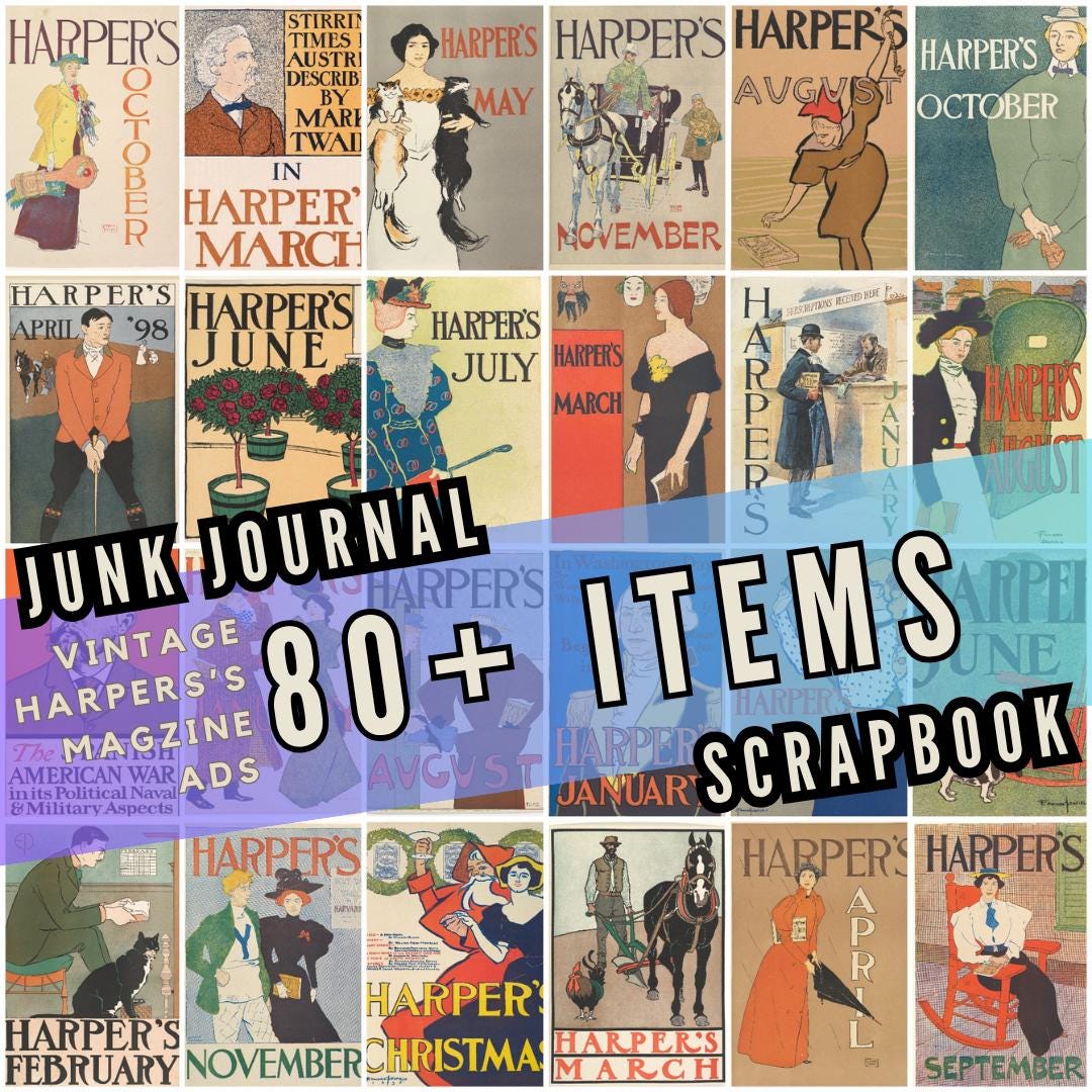 80+ Vintage Harper's Magazine Advertisements / Junk Journal & Scrapbook ...