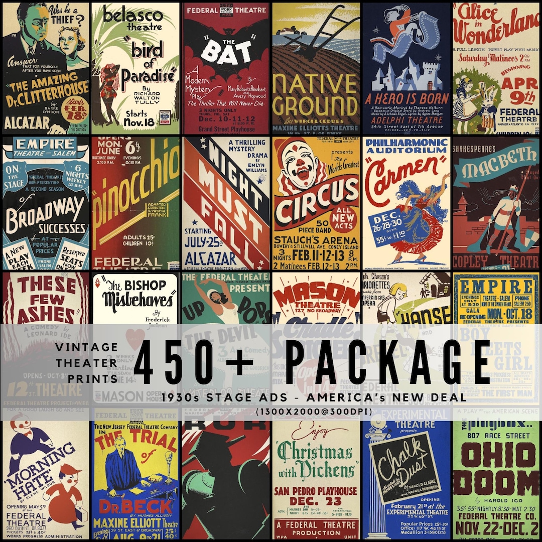 450+ Vintage Theater Prints / Digital Ads From 1930s Federal Theatre ...
