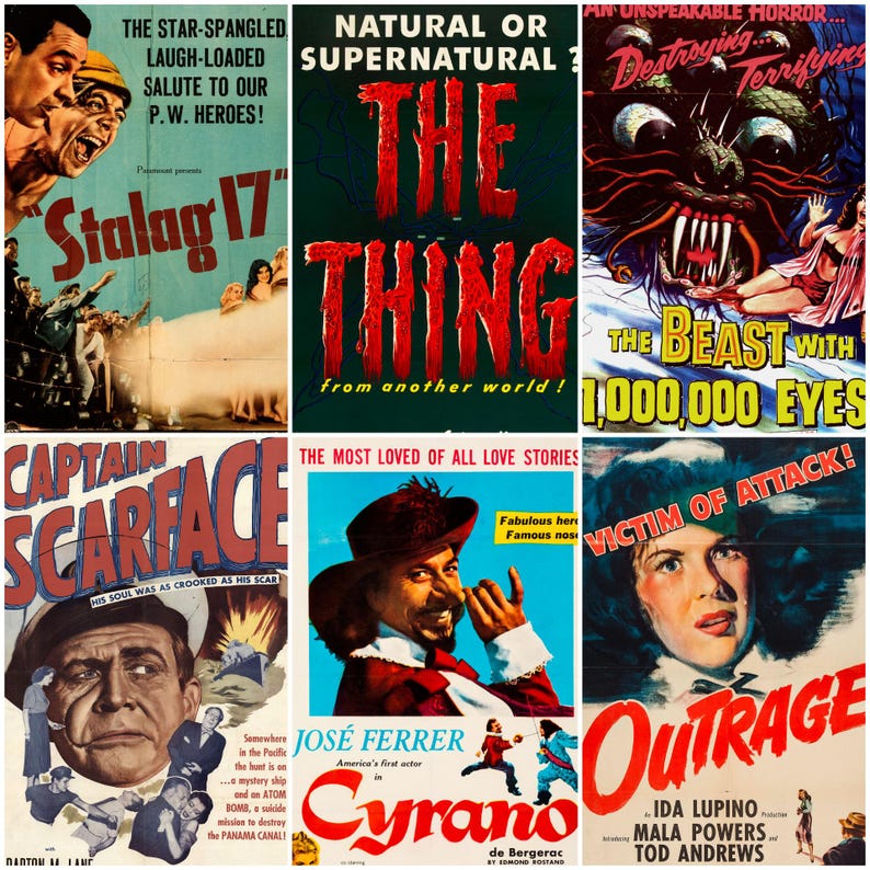 120+ Vintage Movie Posters From the 1950s / Early Cinema Advertisements ...