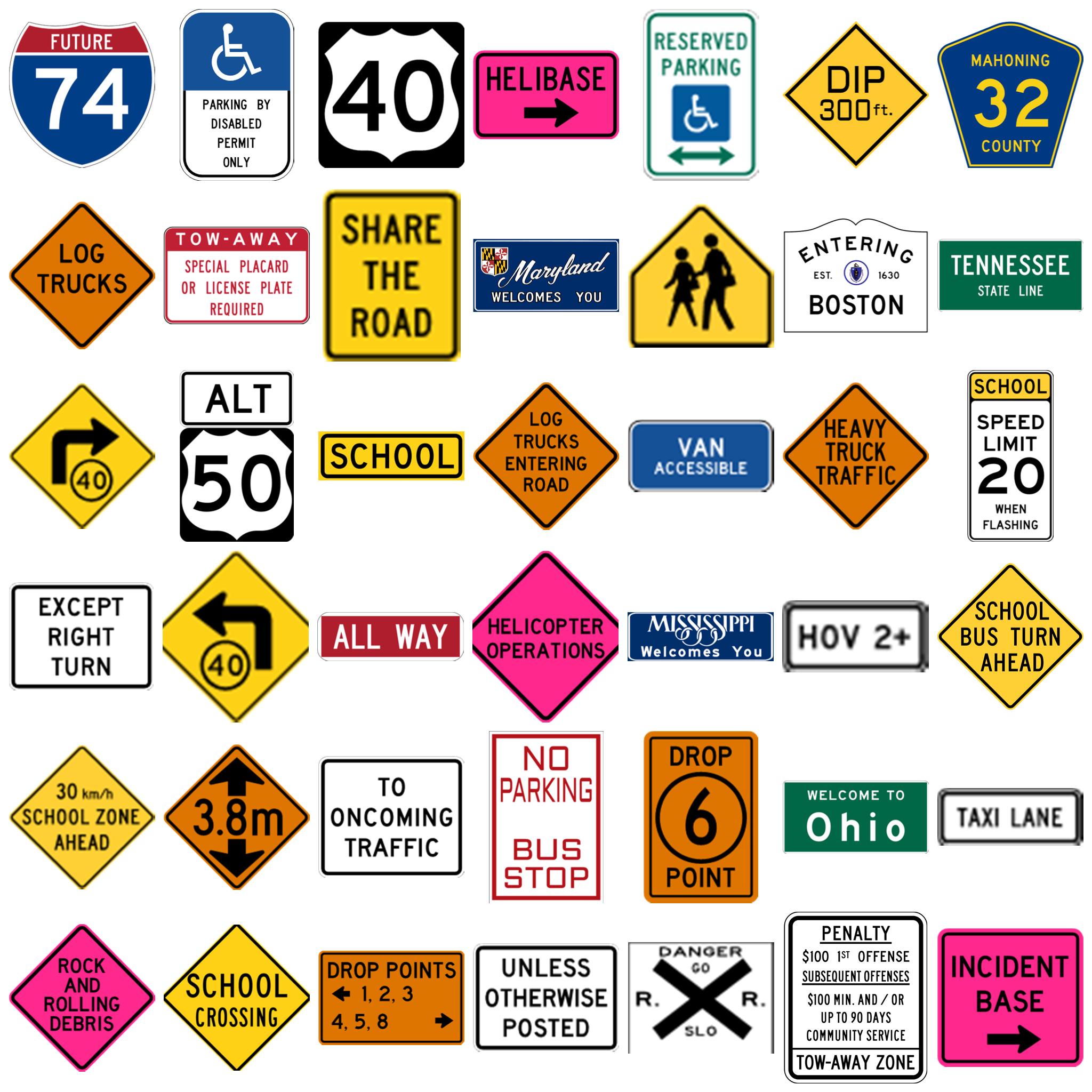 US Road Sign SVG Bundle: 3100+ Mutcd-compliant Traffic Symbols (digital ...