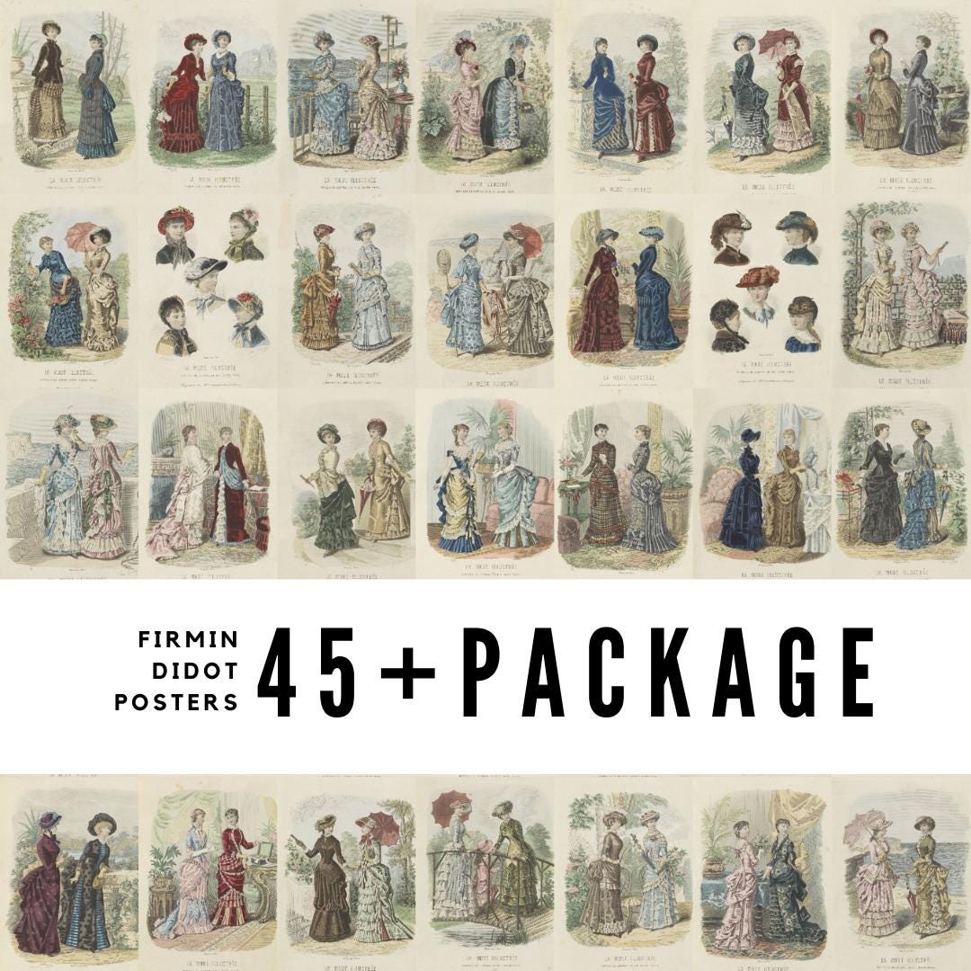 Vintage Fashion Posters: 1800s Firmin Didot Illustrations (digital Download) - Etsy
