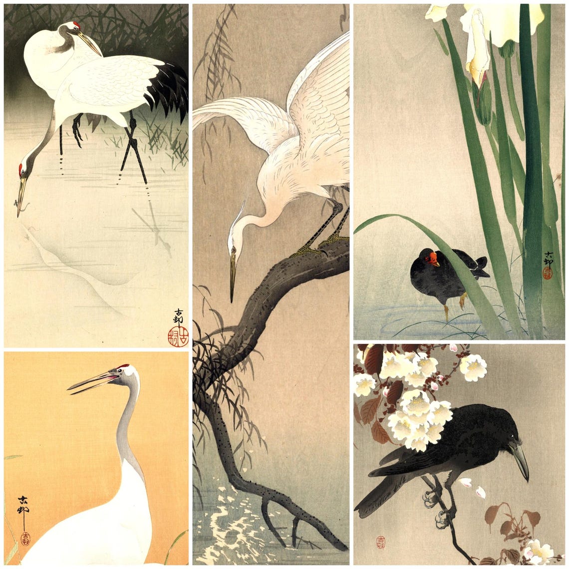 Ohara Koson Woodblock Prints: 200+ Japanese Art Digital Downloads - Etsy