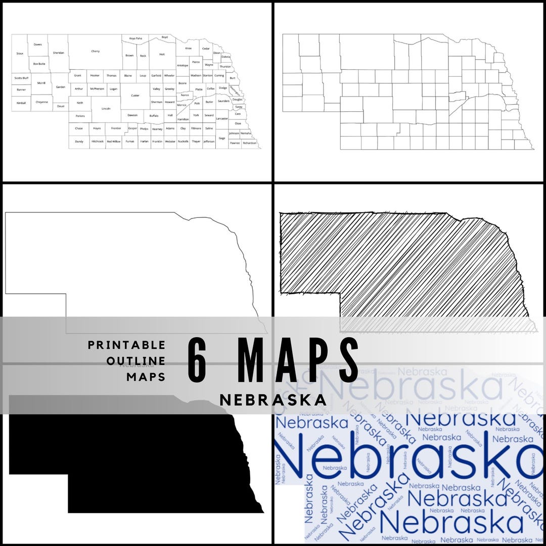 Printable Nebraska Maps / State Outline and Labeled Geography Sheets ...
