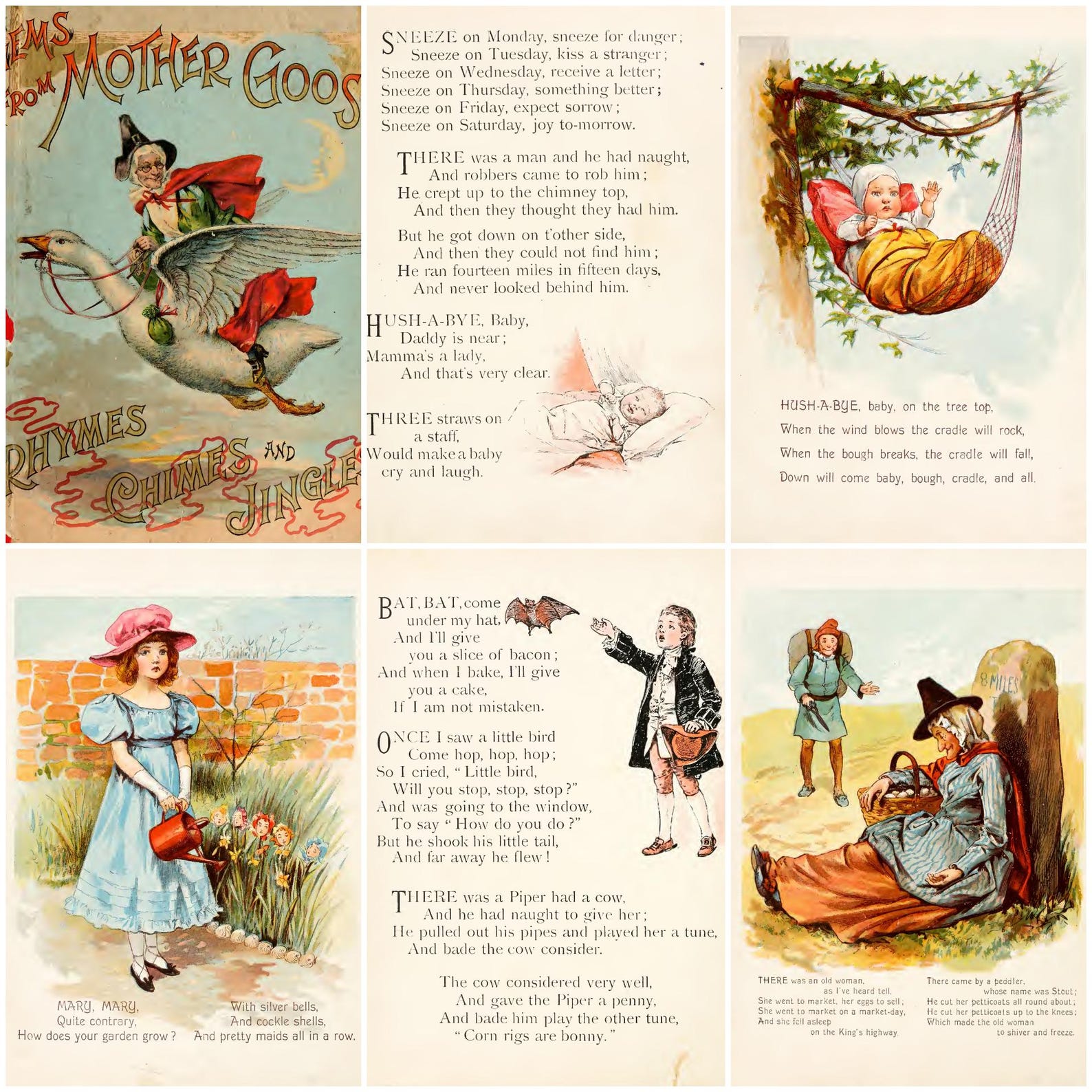 Vintage Mother Goose Illustrations: 60+ Nursery Rhyme Images (JPG ...