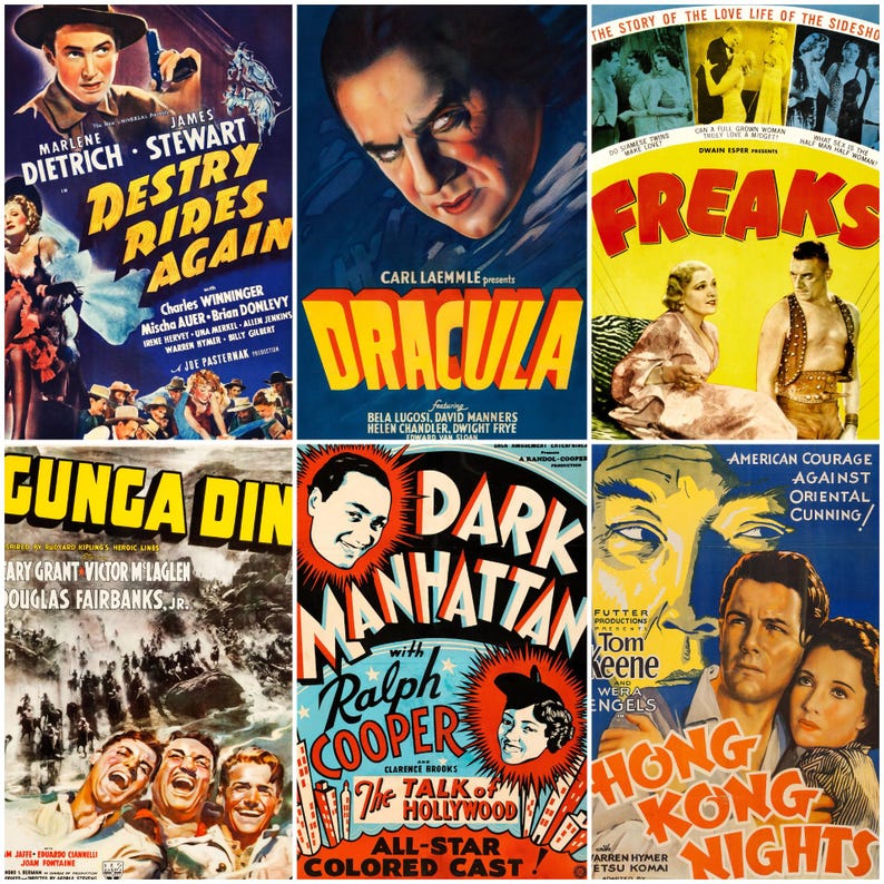 170+ Vintage Movie Posters From the 1930s / Early Cinema Advertisements ...