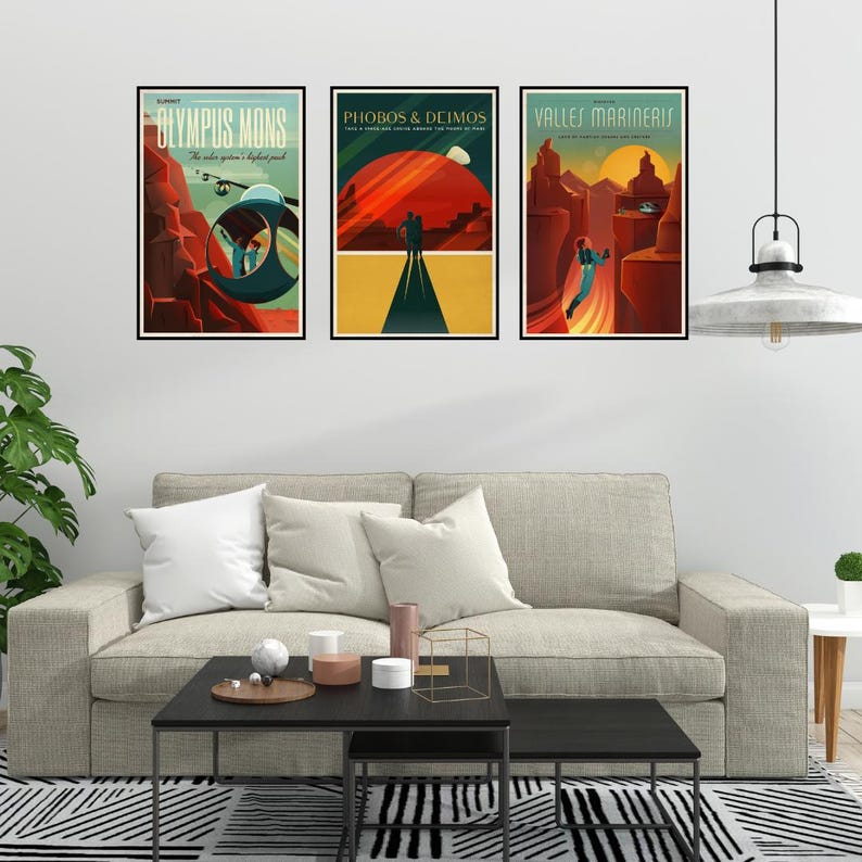 3 Poster Pack >>> Retro Space Tourism Poster - Vintage NASA Spacex ...
