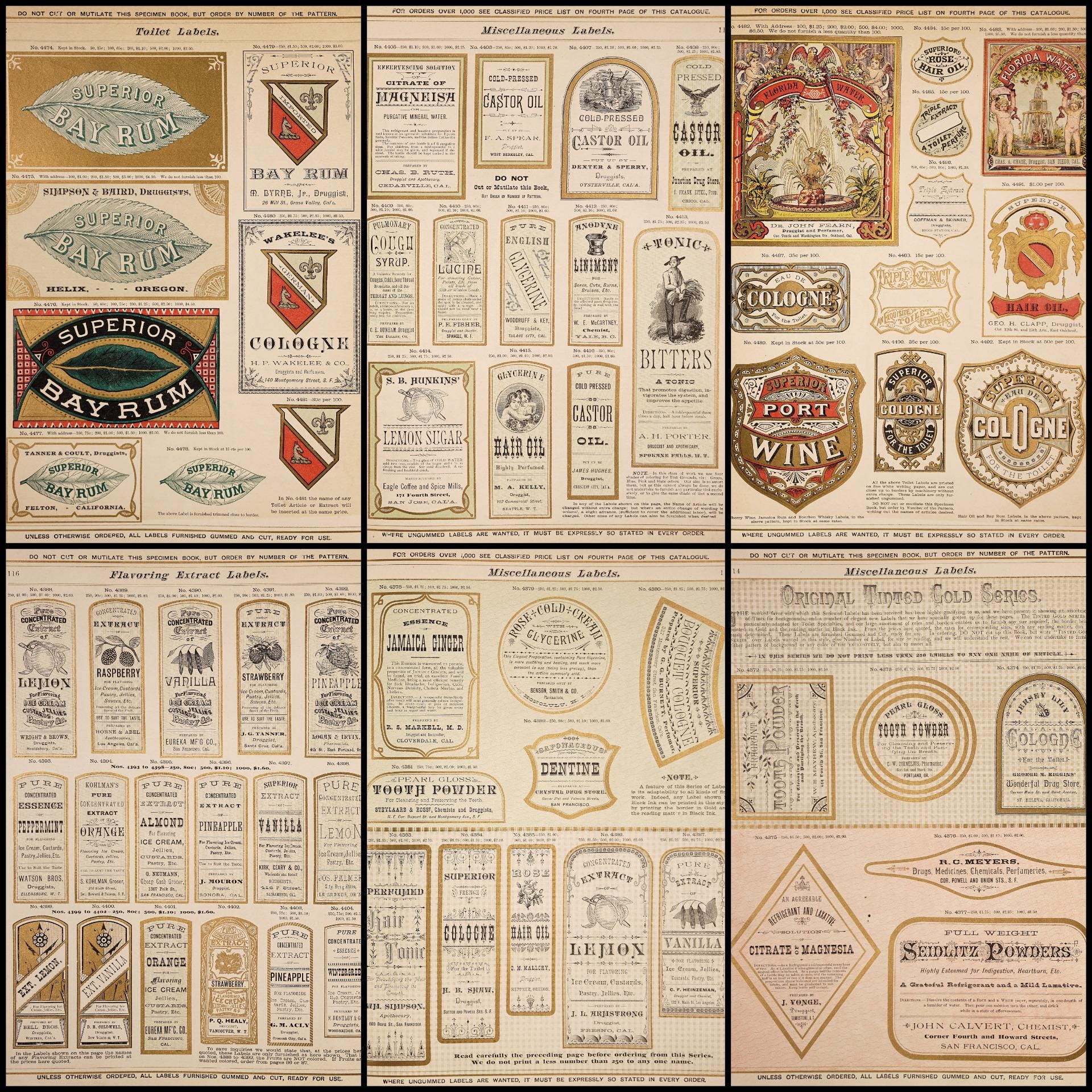 119 Printable Sheets of Vintage Apothecary Druggist Pharmacy Labels ...