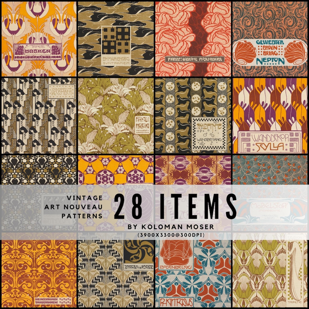 Koloman Moser Art Nouveau Patterns • Vintage Decorative Designs ...