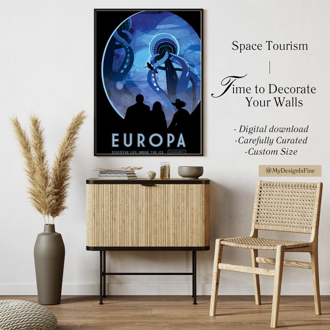 MEGASALE Retro Space Tourism Poster Vintage NASA Inspired Wall Art ...