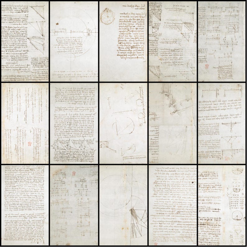 Leonardo Da Vinci Codex Arundel / Complete Renaissance Manuscript ...