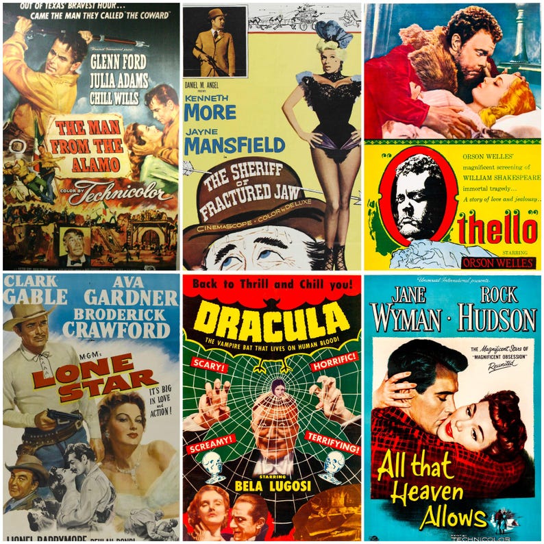 120+ Vintage Movie Posters From the 1950s / Early Cinema Advertisements ...