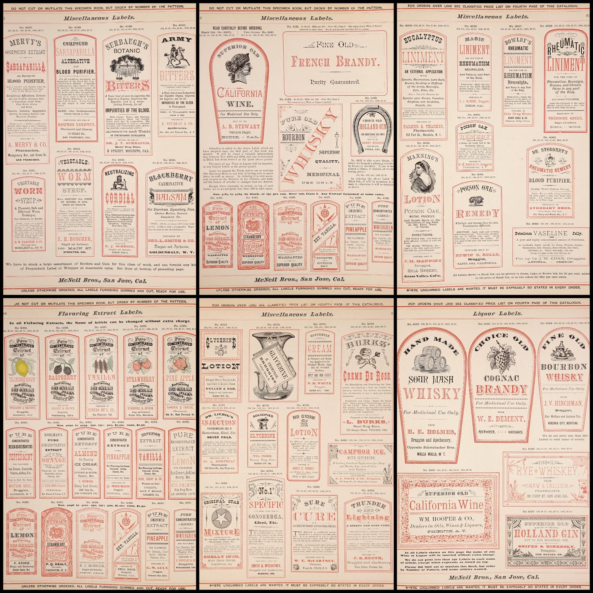 119 Printable Sheets of Vintage Apothecary Druggist Pharmacy Labels ...