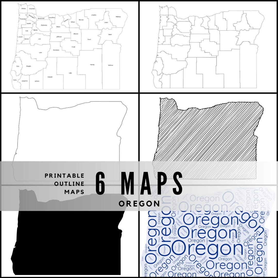 Printable Oregon Maps / State Outline and Labeled Geography Sheets ...