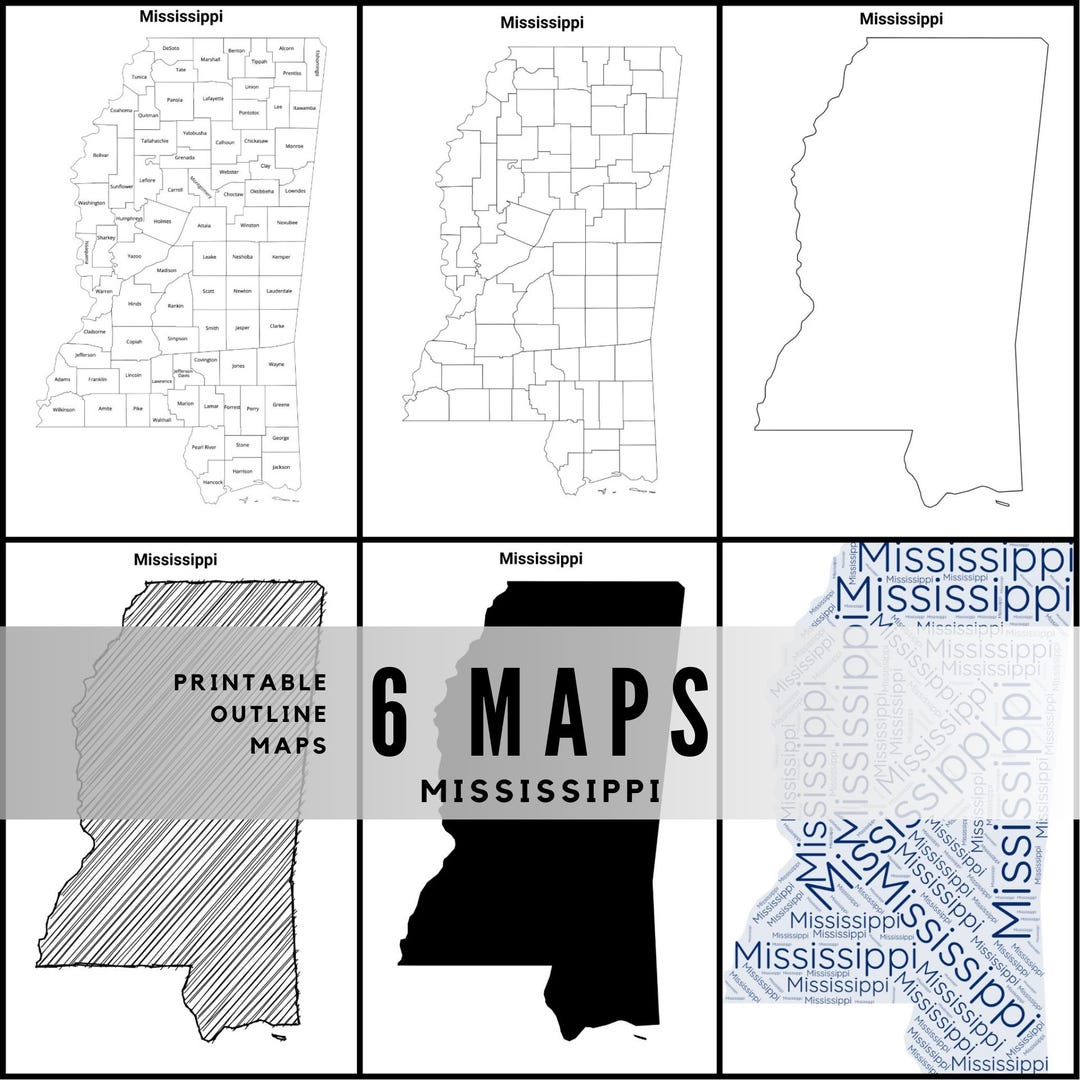 Printable Mississippi Maps / State Outline and Labeled Geography Sheets ...