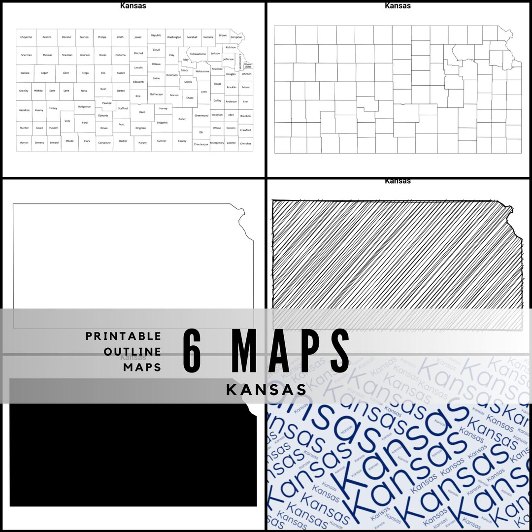 Printable Kansas Maps / State Outline and Labeled Geography Sheets ...