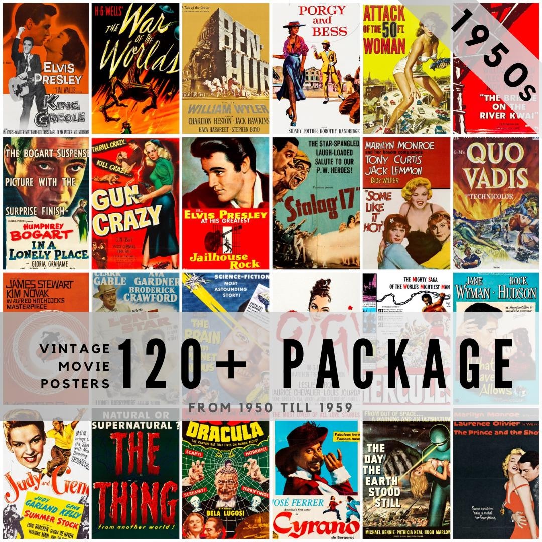 120+ Vintage Movie Posters From the 1950s / Early Cinema Advertisements ...