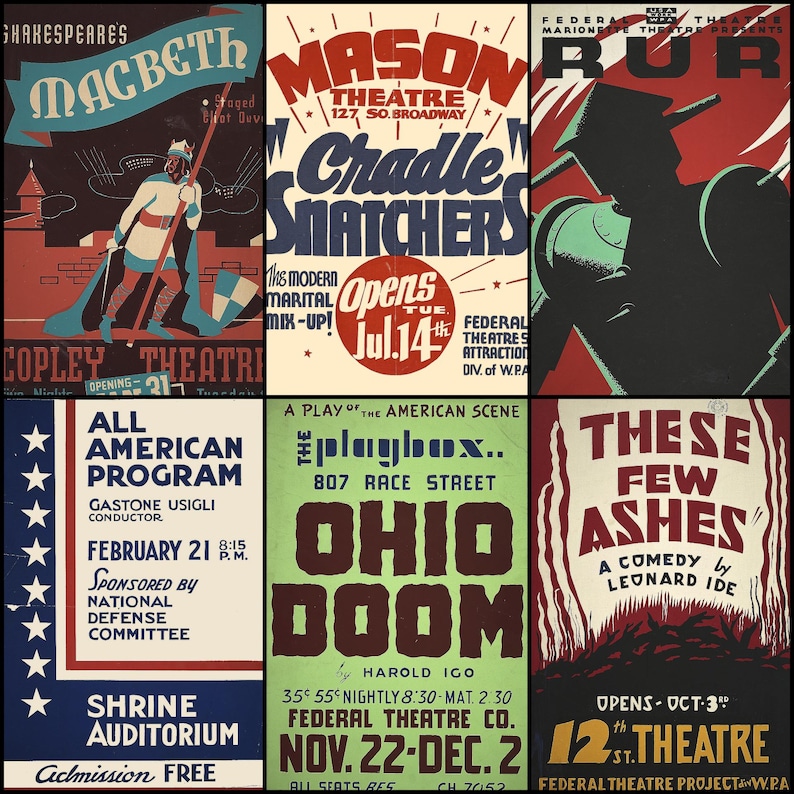 450+ Vintage Theater Prints / Digital Ads From 1930s Federal Theatre ...