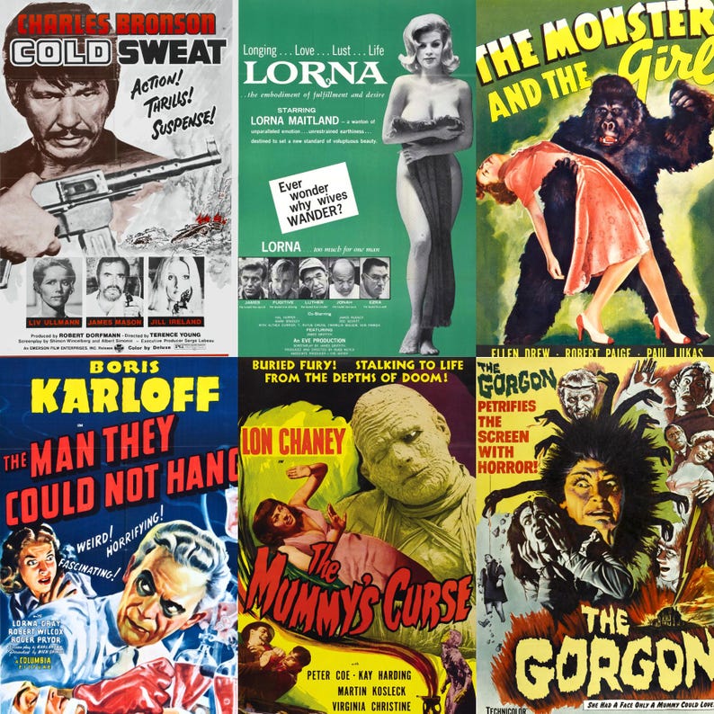 5800+ Vintage B-movie & Cult Classic Posters / Digital Downloads - Etsy