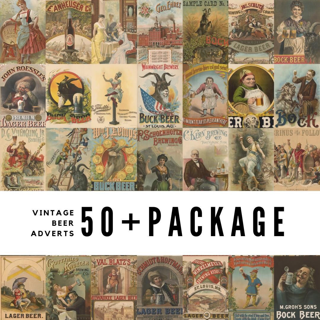 50+ Vintage Beer Advertisements / High-quality Digital Downloads ...