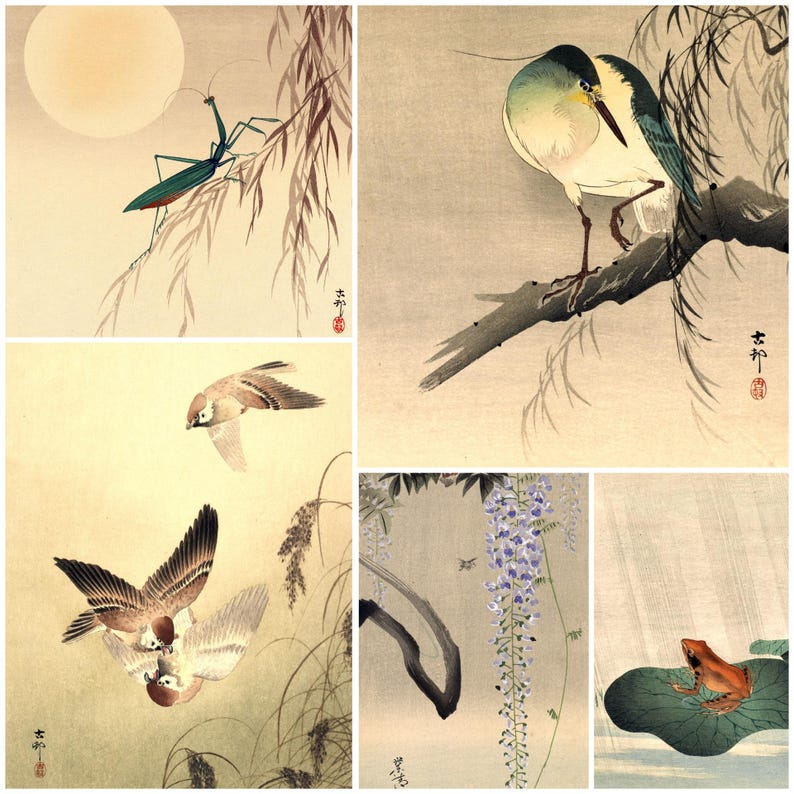 Ohara Koson Woodblock Prints: 200+ Japanese Art Digital Downloads - Etsy
