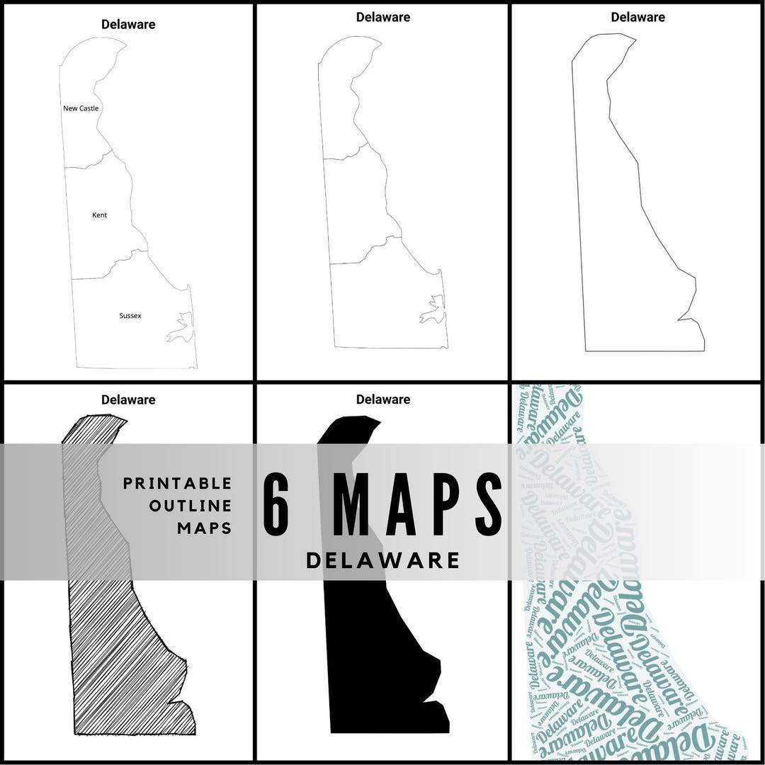 Printable Delaware Maps / State Outline and Labeled Geography Sheets ...