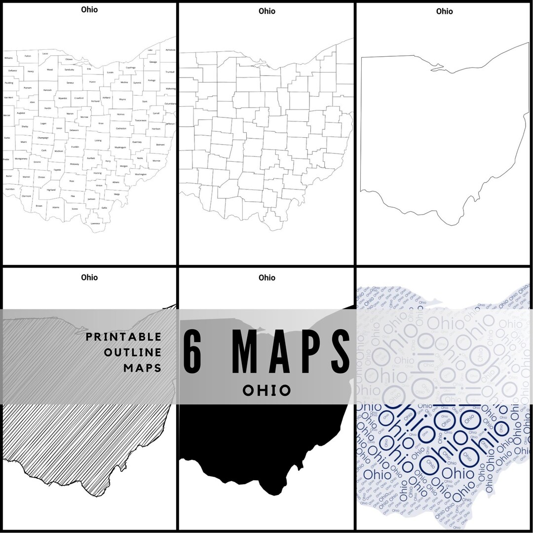 Printable Ohio Maps / State Outline and Labeled Geography Sheets ...