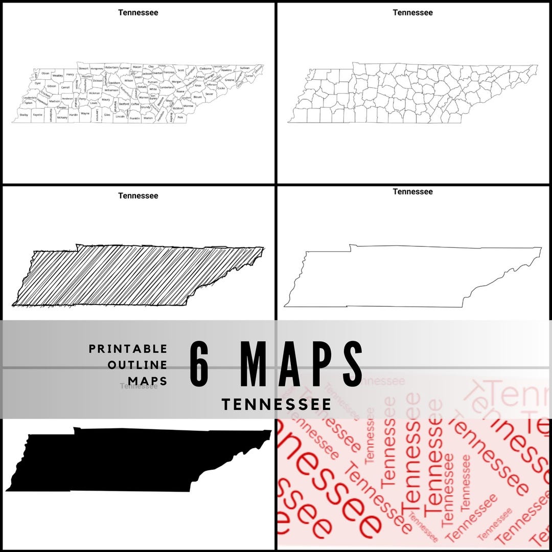 Printable Tennessee Maps / State Outline and Labeled Geography Sheets ...