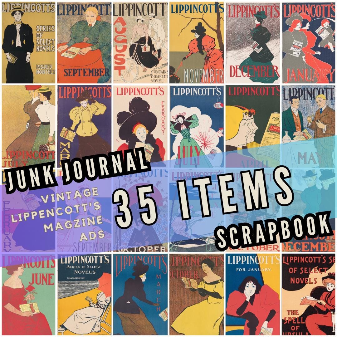 35 Vintage Lippencott's Magazine Advertisements / Junk Journal ...