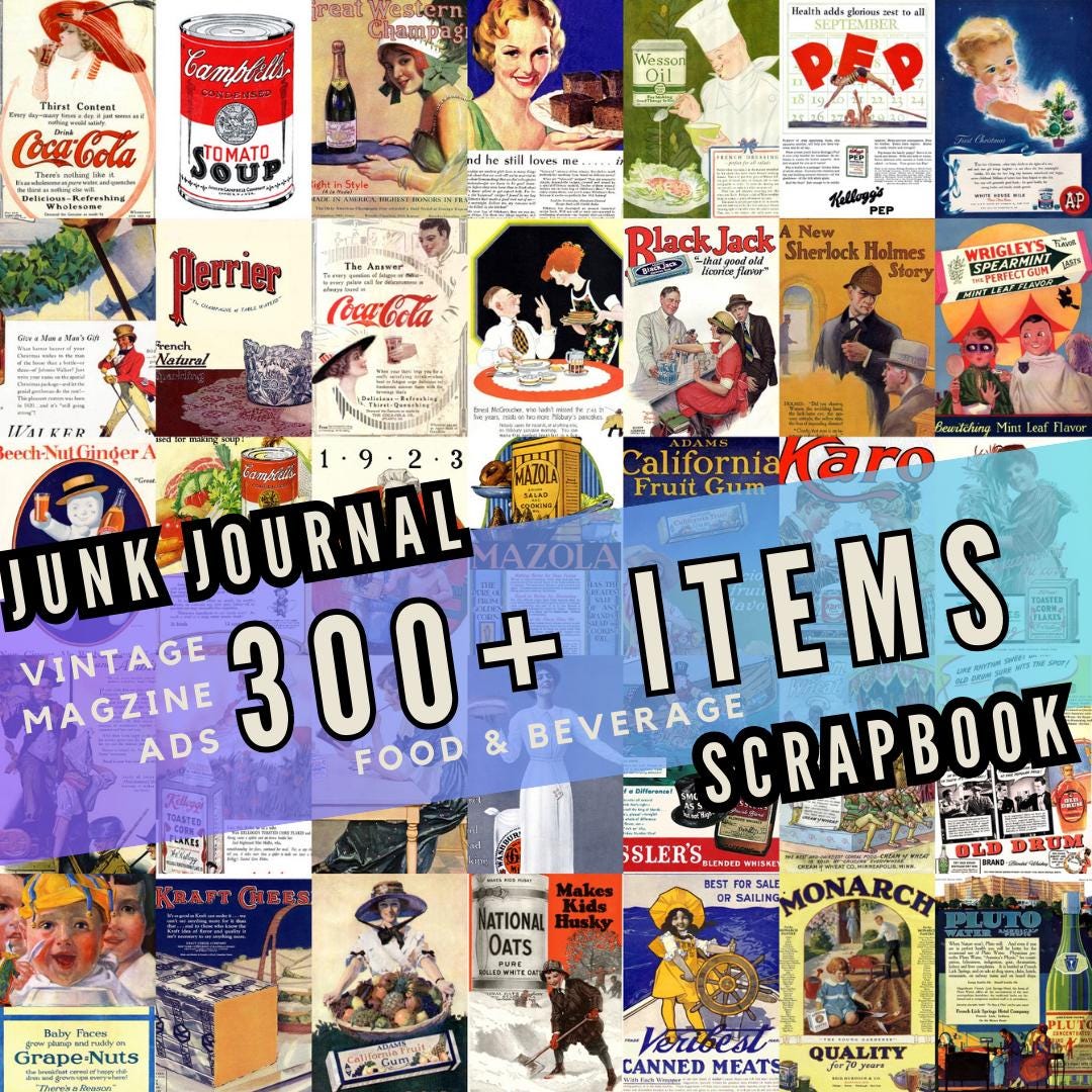 300+ Vintage Magazine Advertisements - Food and Beverage / Junk Journal ...