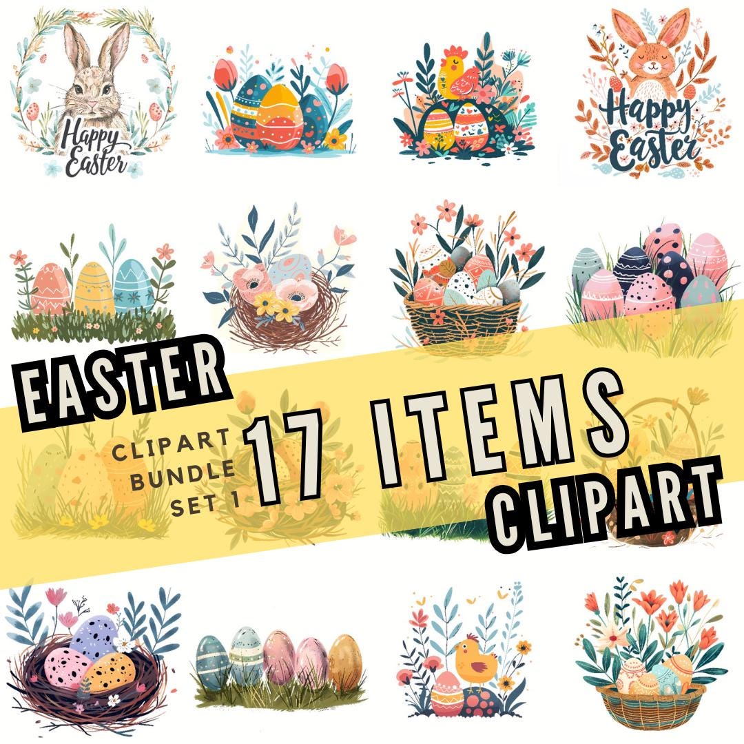 17 High-quality Easter Clipart / Perfect for Cards & Paper Crafting ...