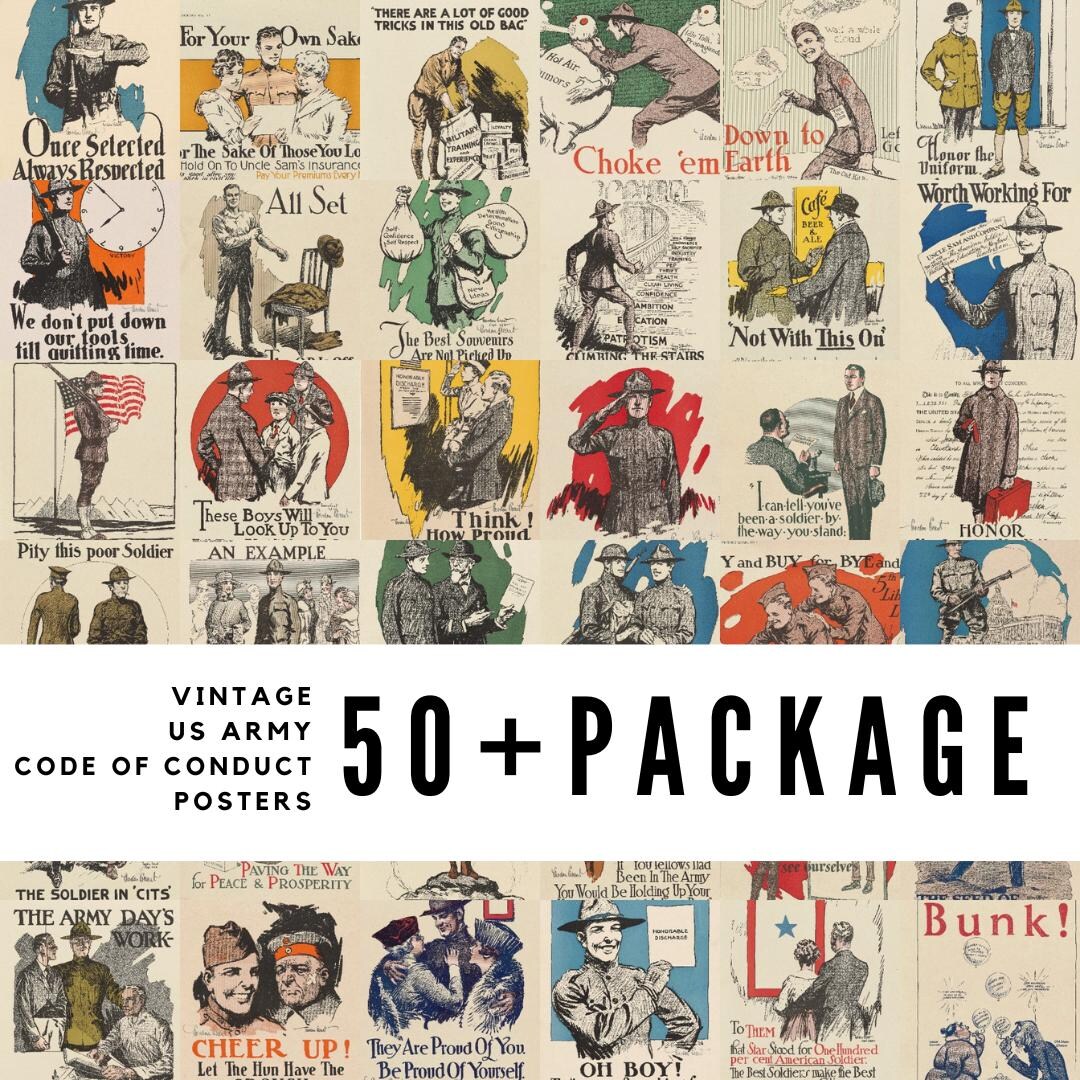 Vintage US Army Code of Conduct Posters: 50+ High-resolution Digital ...