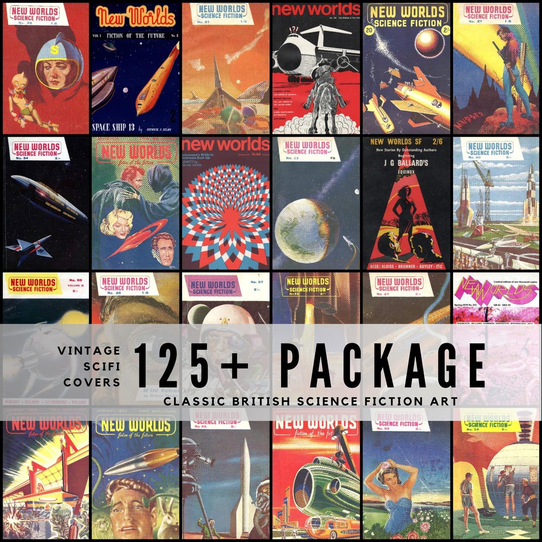 125+ New Worlds Magazine Covers / Classic British Scifi Art Collection ...