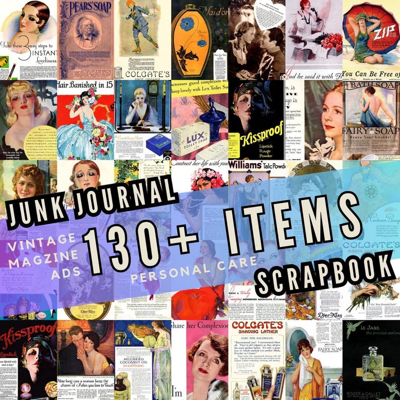 130+ Vintage Magazine Advertisements - Personal Care / Junk Journal ...