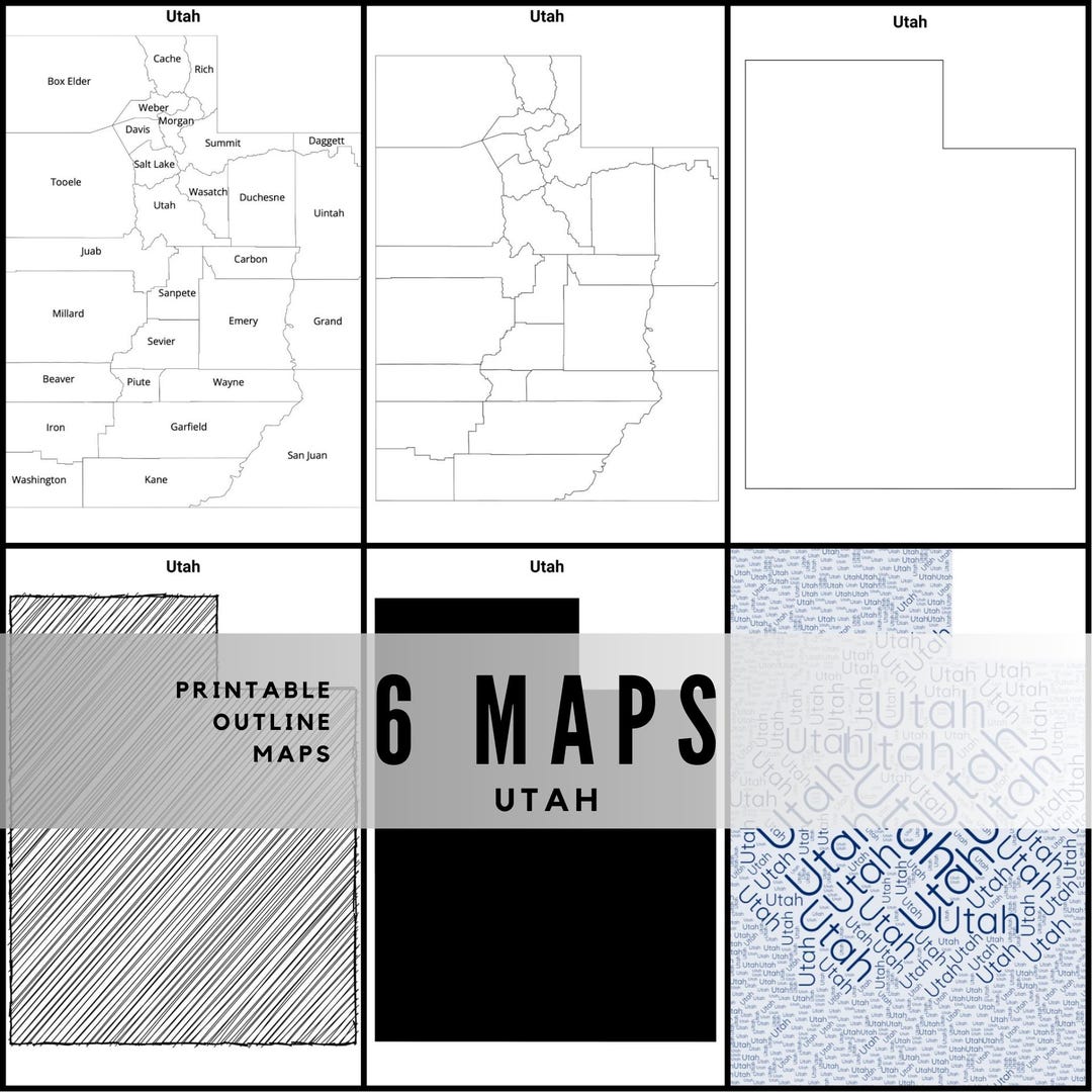 Printable Utah Maps / State Outline and Labeled Geography Sheets ...
