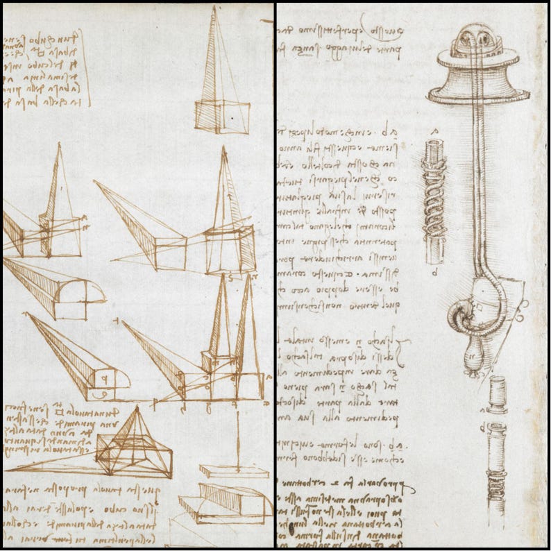 Leonardo Da Vinci Codex Arundel / Complete Renaissance Manuscript ...