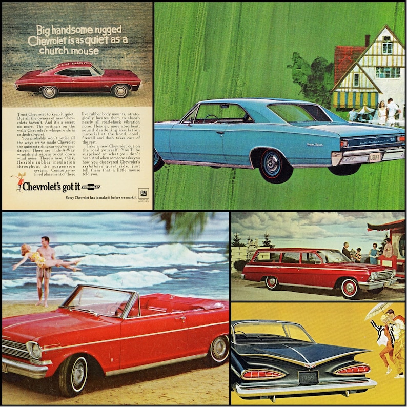60+ Vintage Chevy Car Ads / Classic 1950s & 1960s Automobile TIFF Scans ...