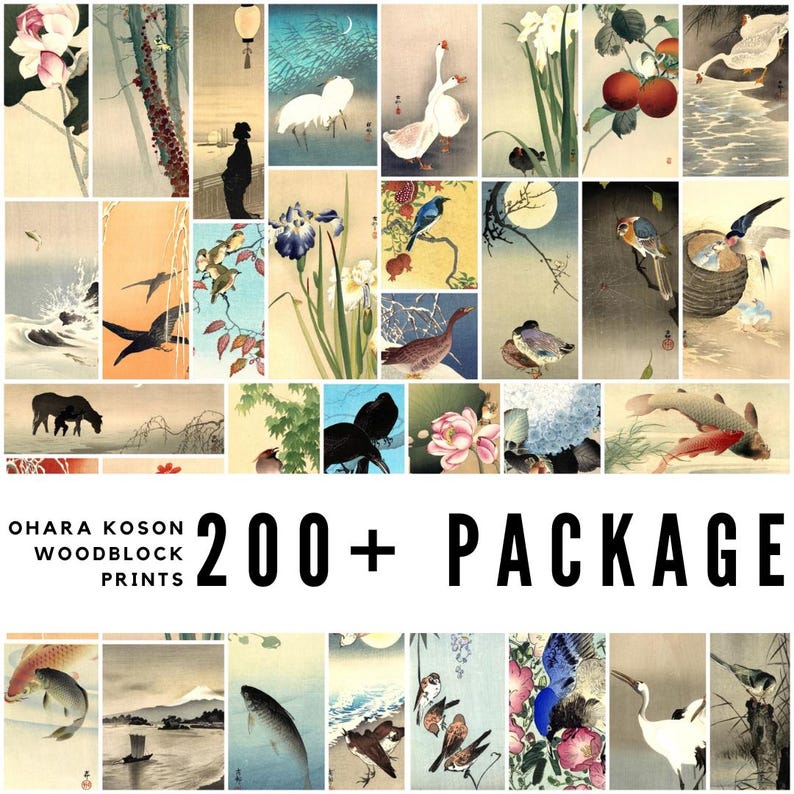 Ohara Koson Woodblock Prints: 200+ Japanese Art Digital Downloads - Etsy