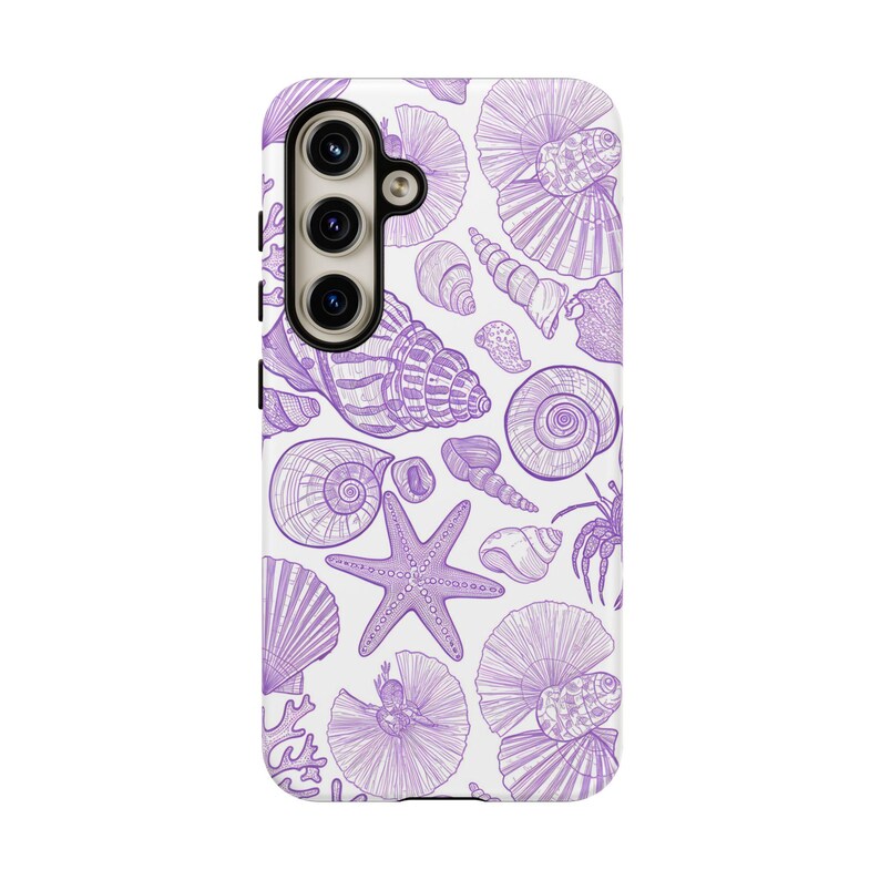 Sea Coral Ocean Beach Shell Purple Phone Case Design iPhone Case 15 14 ...