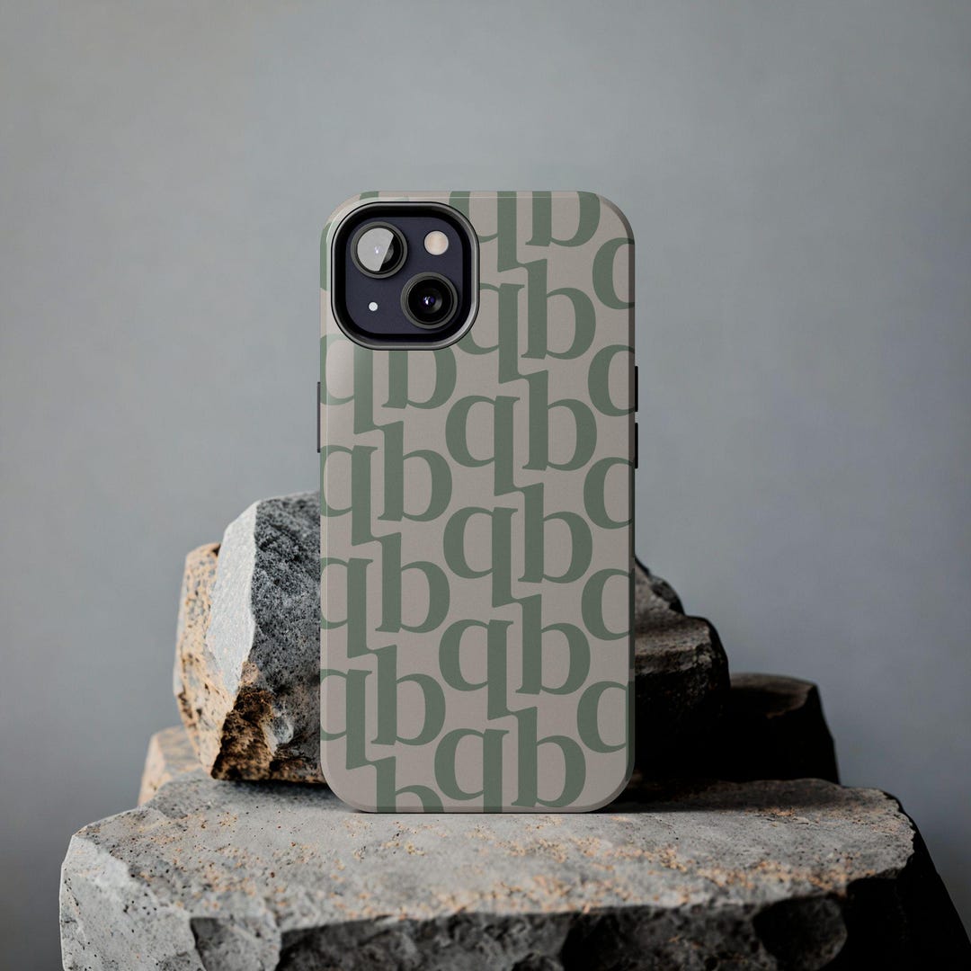 Sage Green and Beige Letter B Pattern, Trendy & Stylish Gift for Phone ...
