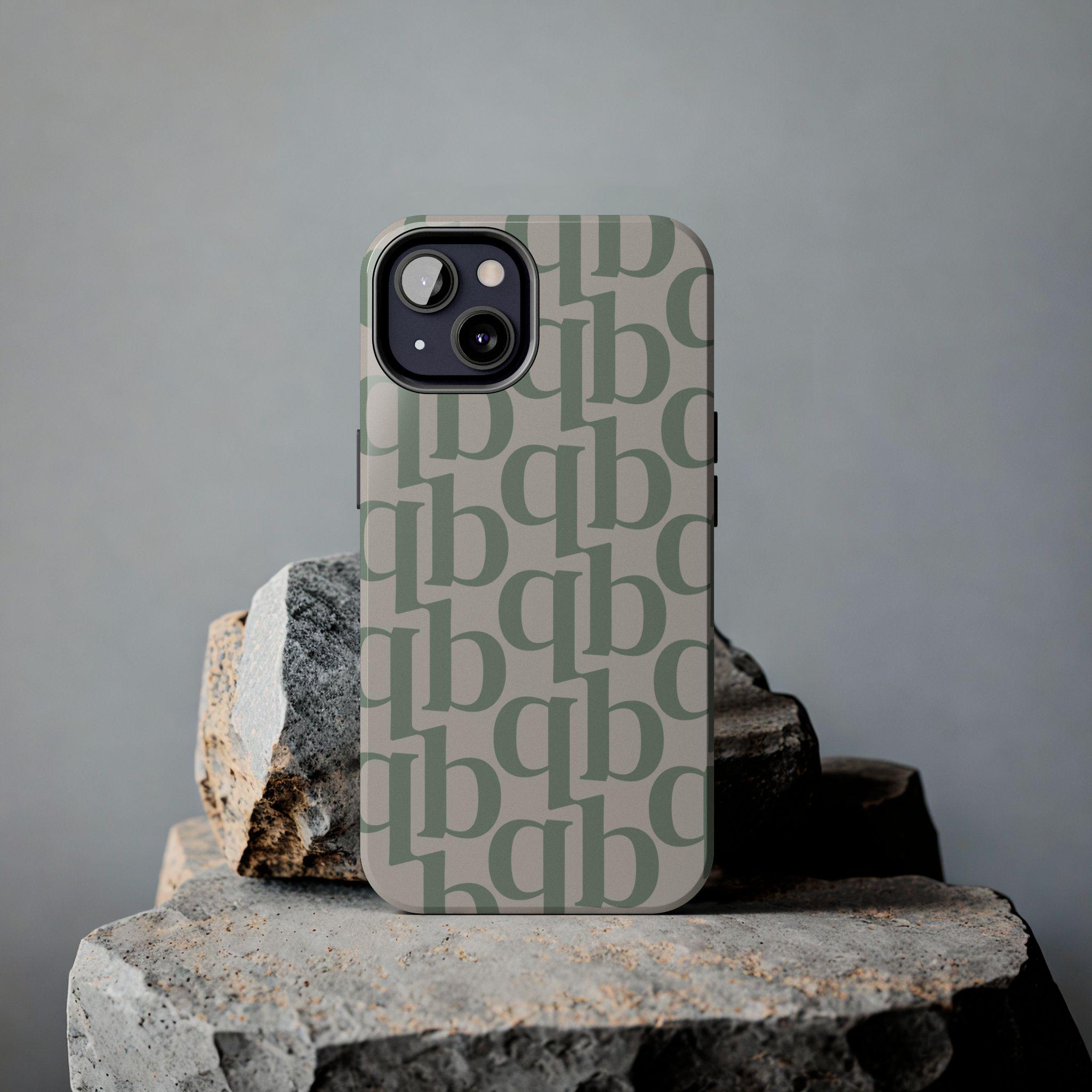 Sage Green and Beige Letter B Pattern, Trendy & Stylish Gift for Phone ...