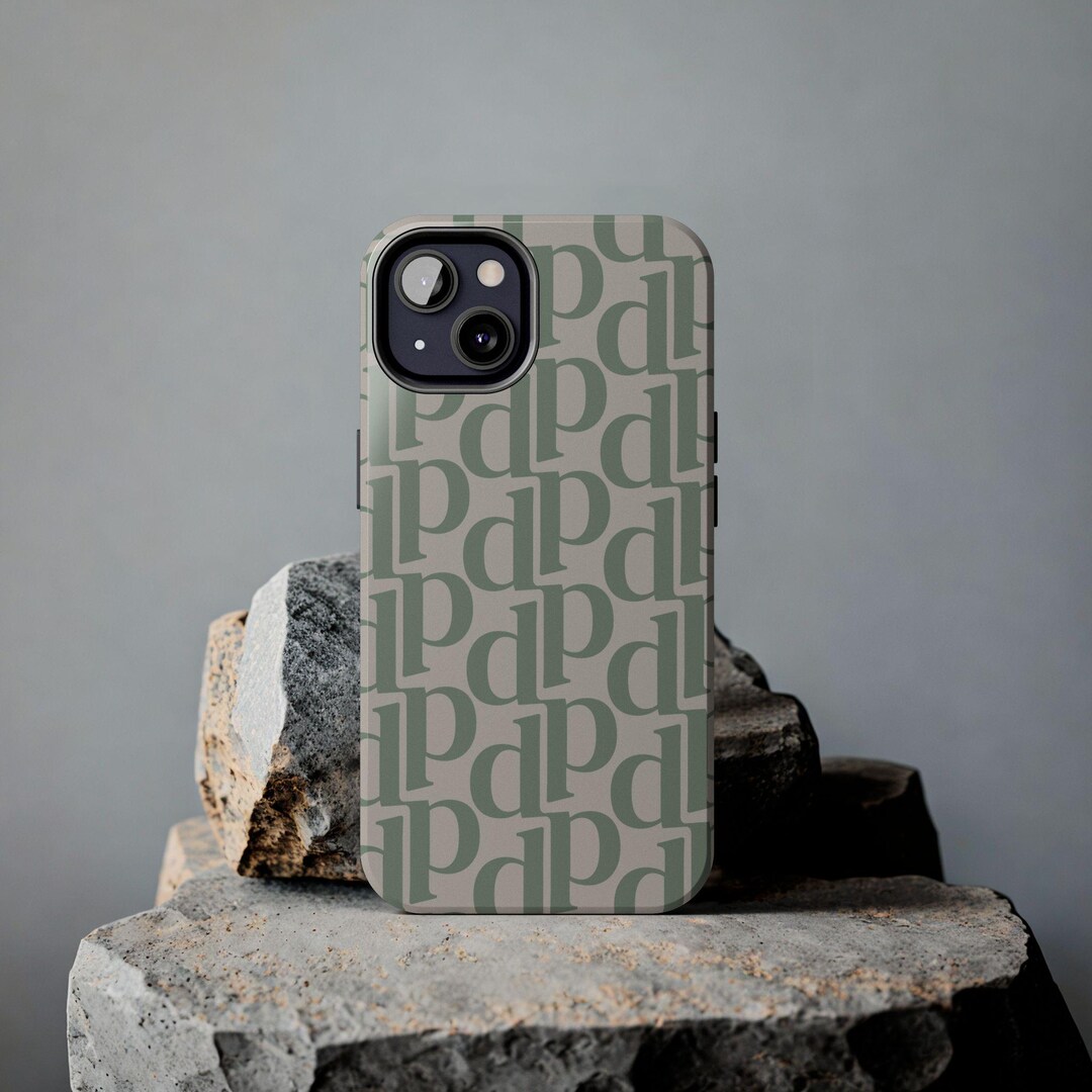 Sage Green and Beige Letter D Pattern, Trendy & Stylish Gift for Phone ...