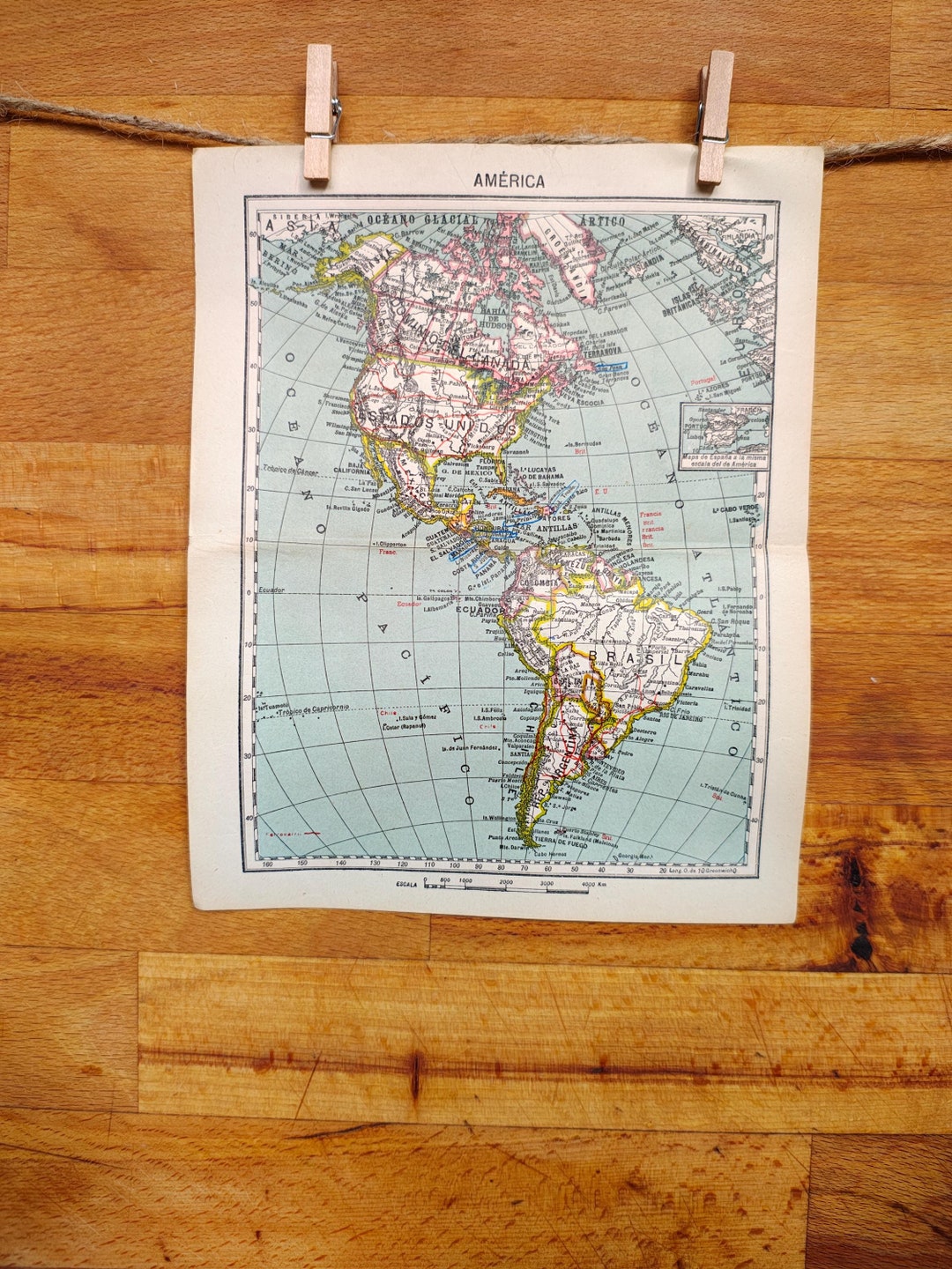 Vintage Map of America From 1942 - Etsy