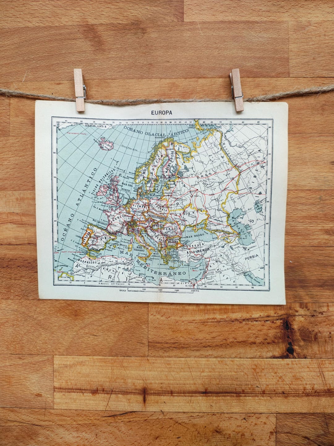 Vintage Map of Europe From 1942 - Etsy