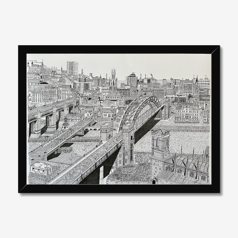 Tyne Bridge Drawing - Etsy UK
